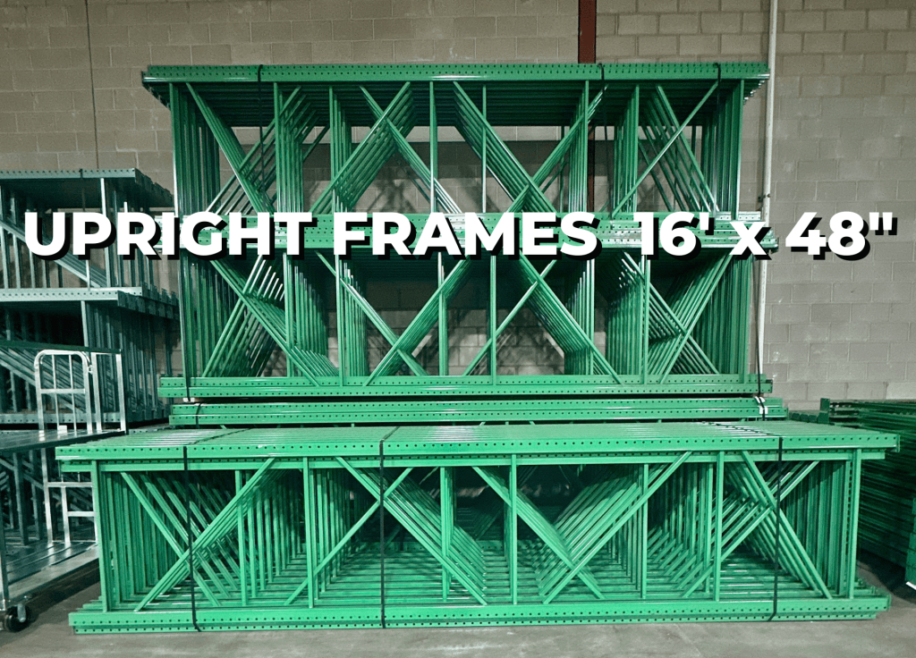 Tear Drop Pallet Rack Upright Frames 16' x 48" - Order now
